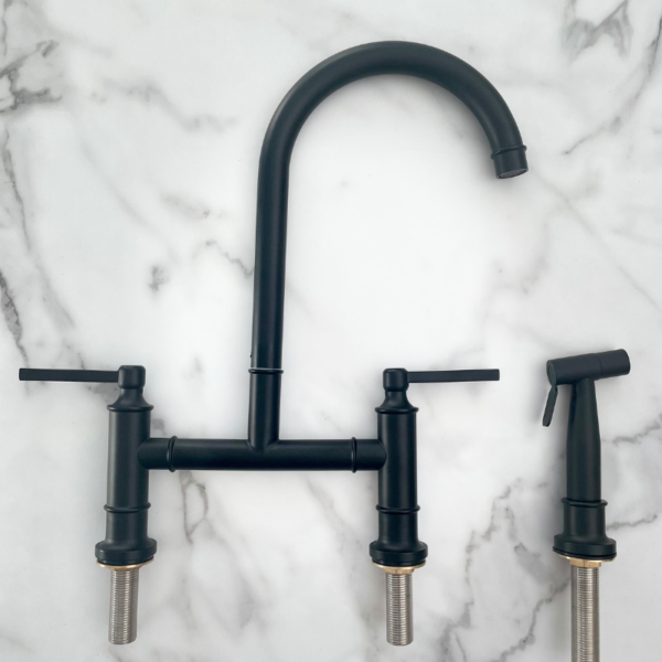 Isla Bridge Kitchen/Laundry Tap - pull out - Matt Black - Luxy Interiors